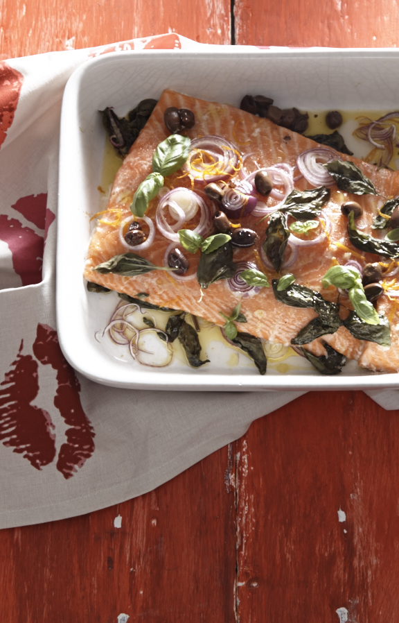 Zalm met olijven uit de oven - Uit de keuken van 8
