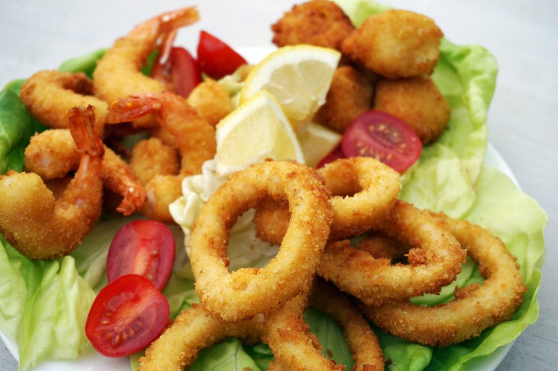 Krokante inktvis, coquilles en garnalen - Uit de keuken van 8